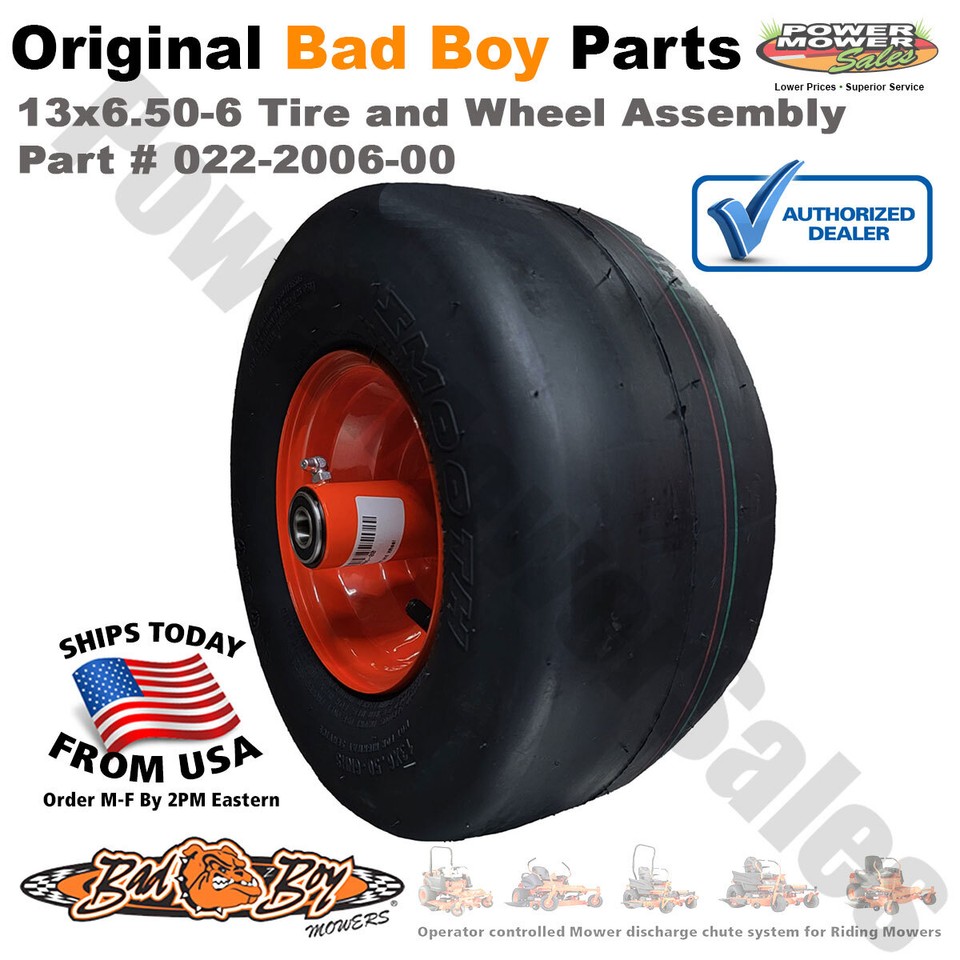 Bad Boy Mowers 13x6.50-6 Tire and Wheel Assembly for Lawn Mowers / 022 ...