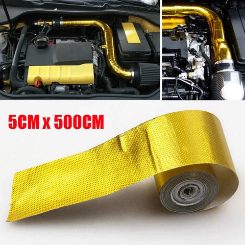 5M Gold Heat Shield Wrap Tape Car Turbo Intake Pipe Engine Reflective ...
