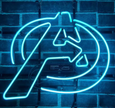 Aqua Blue Avengers Neon Sign Lamp Light Display Wall Decor Glass ...