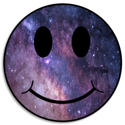 Galaxy Smiley Face - 100 Pack Circle Stickers 3 Inch - Outer Space ...