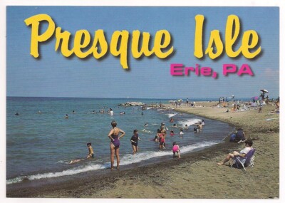 ERIE PA Postcard SANDY BEACHES at PRESQUE ISLE STATE PARK Perry ...