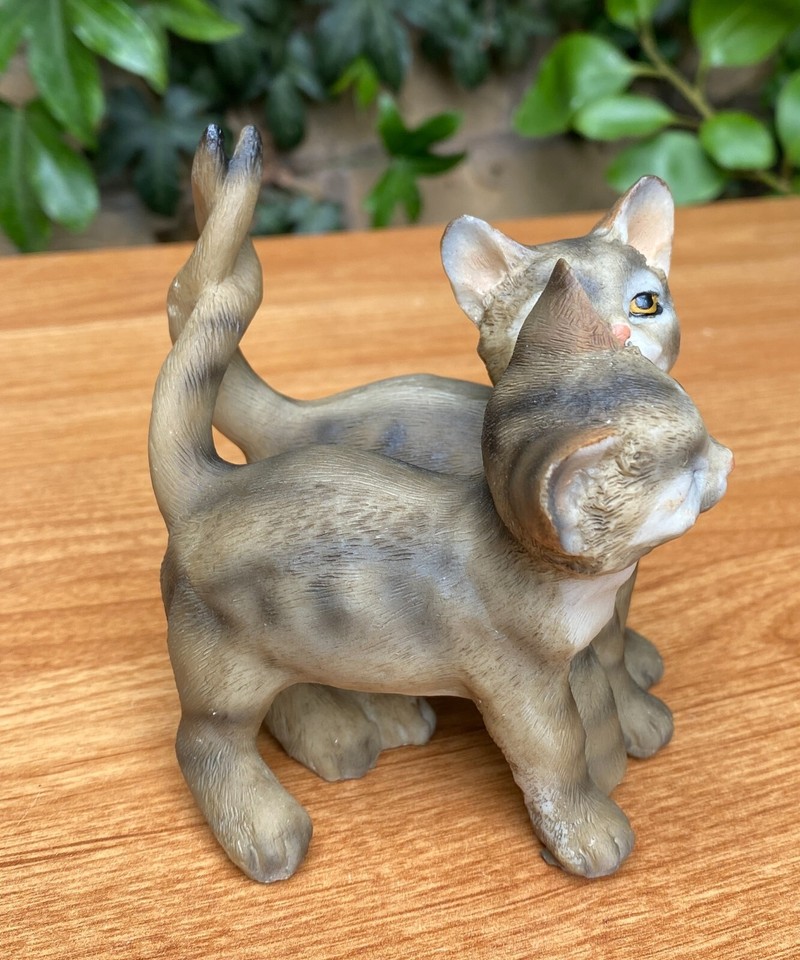 Tabby Cat Ornament Tabby Kittens Statue - Brown Cat Figurines | eBay
