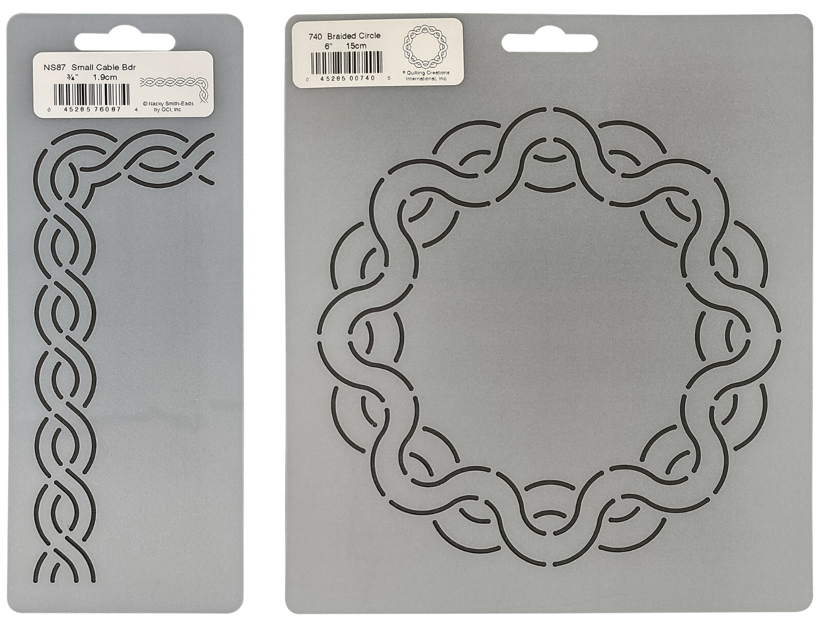 2 Quilting Stencils Cable Border & Braided Circle Quilt Design Quilters ...