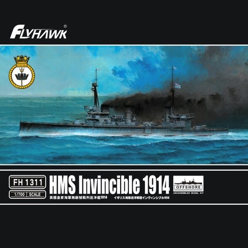 Flyhawk FH1311 1/700 HMS Invincible 1914 Plastic Model Kit | eBay