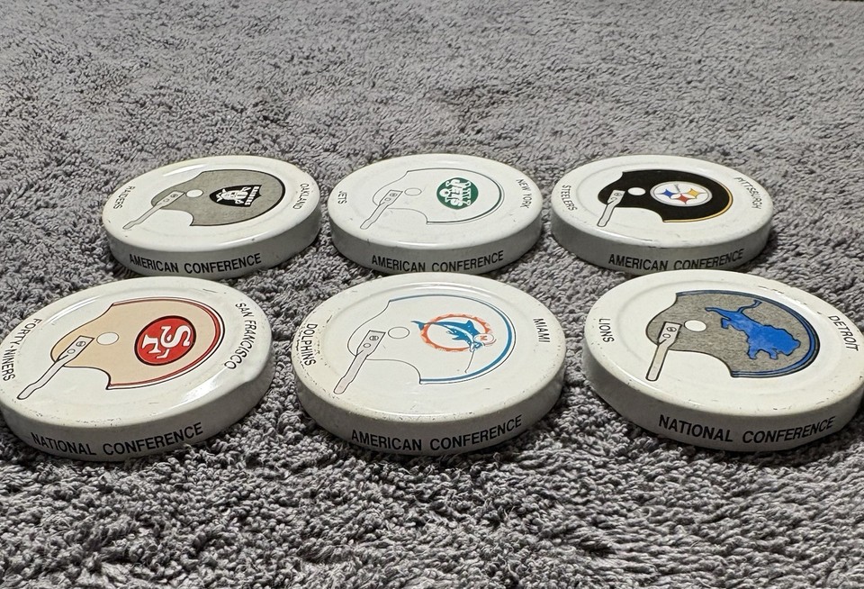 REDUCED! Vintage Gatorade NFL Football Team Bottle Lids 1971 Lot Of 6 ...