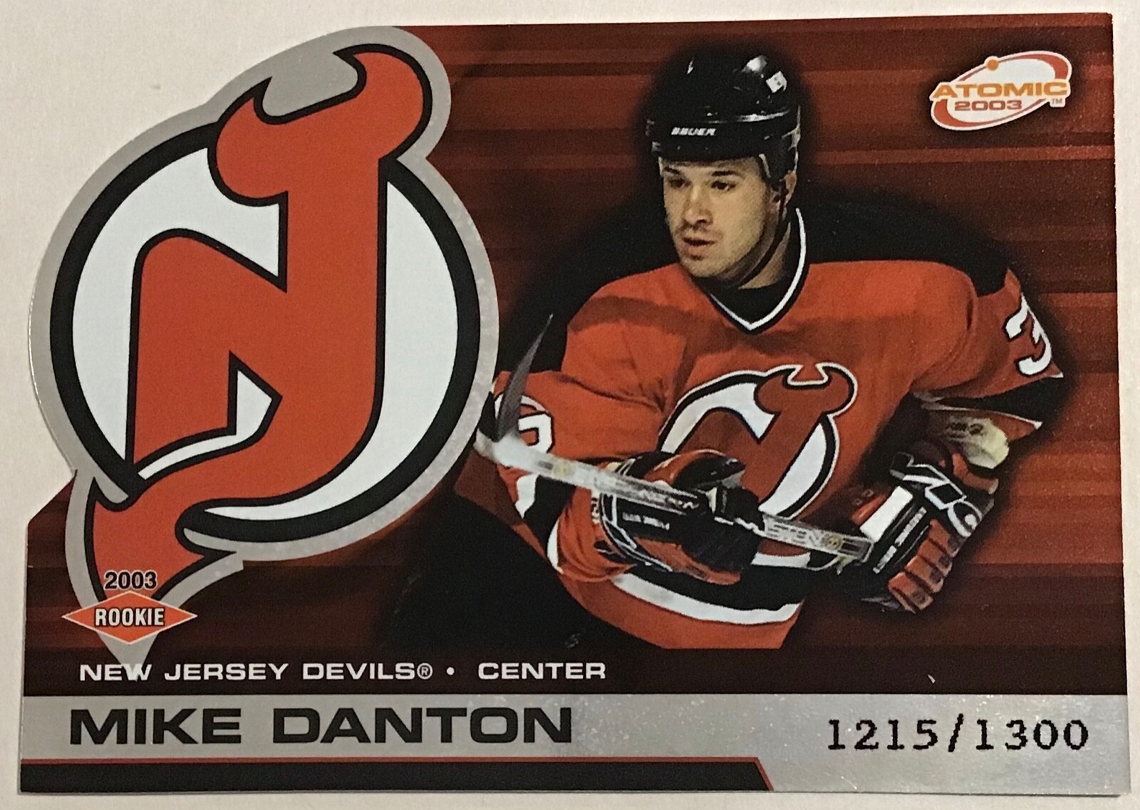 2002-03 MIKE DANTON PACIFIC ATOMIC DIE CUT ROOKIE #118 DEVILS #1215/ ...