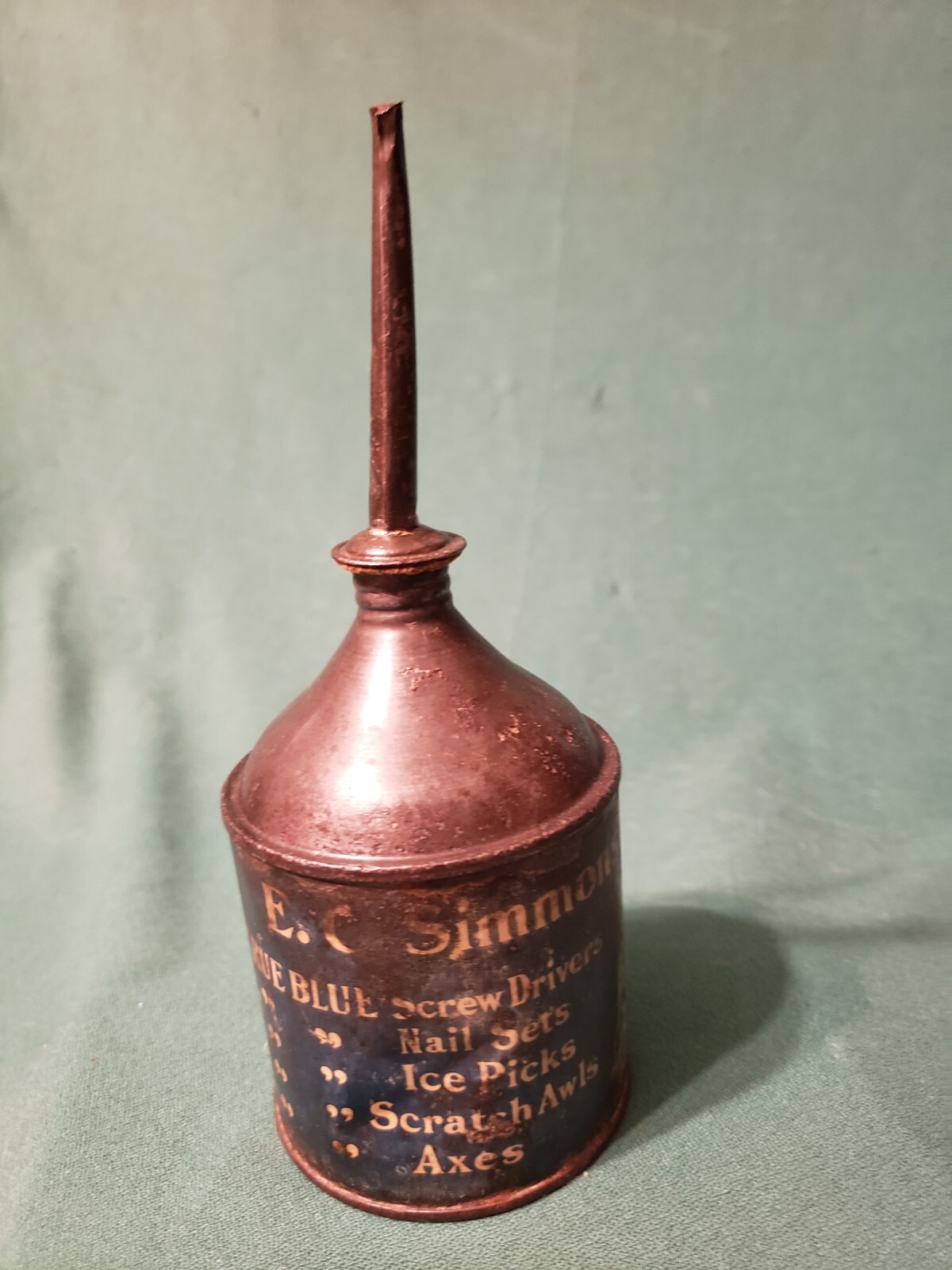 Rare Vintage E. C. Simmons True Blue Round Oil Can w/ Shield Keen ...