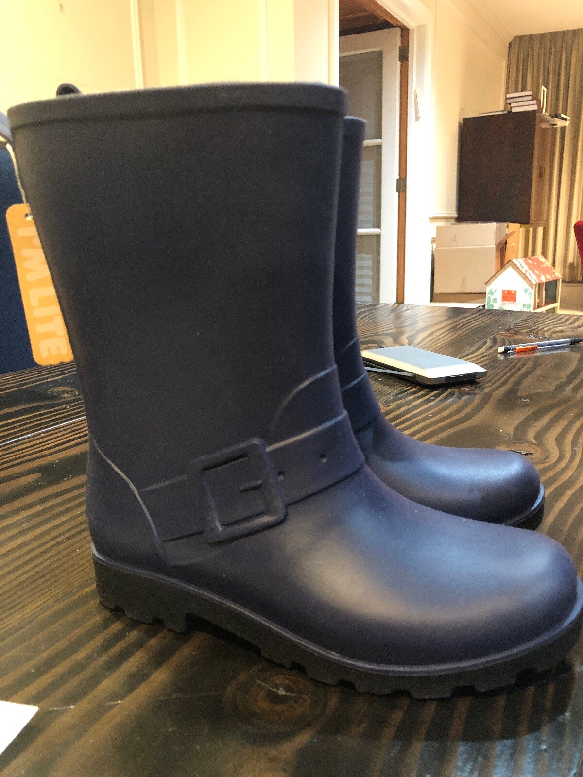 Native Boys Rain Boots Size 1 Regatta blue /jiffy Black Euro Size 32 ...