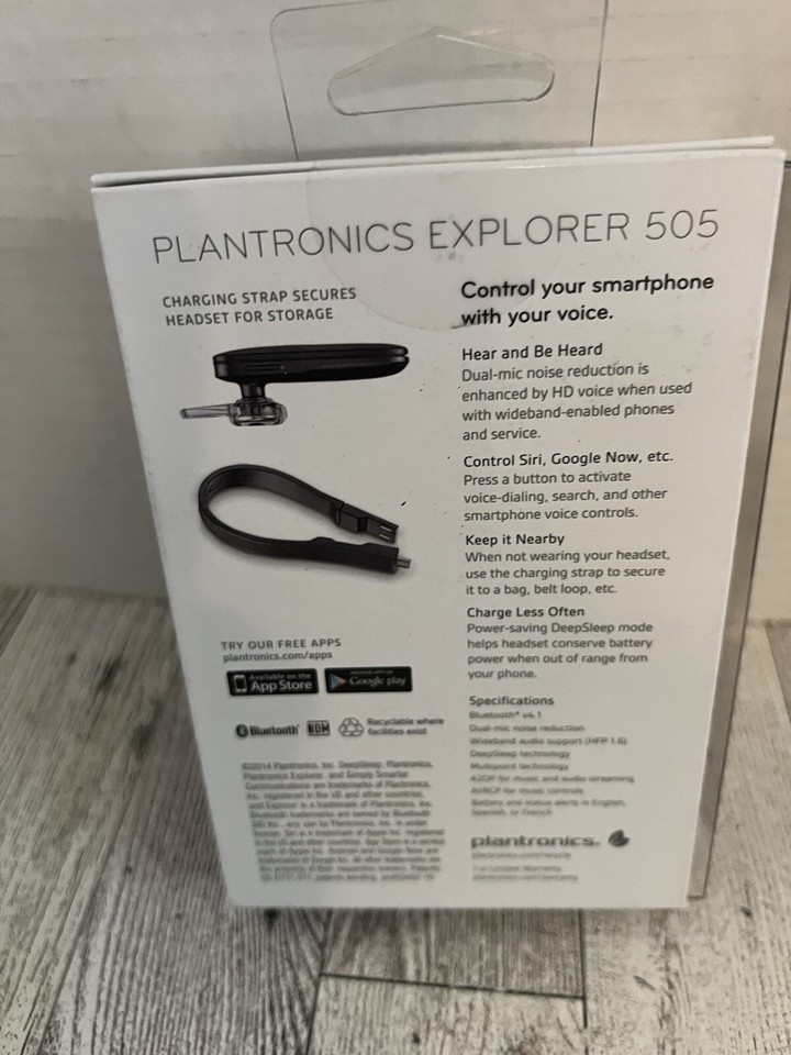 Plantronics Explorer 505 Bluetooth Wireless Headset Earpiece Black NEW ...