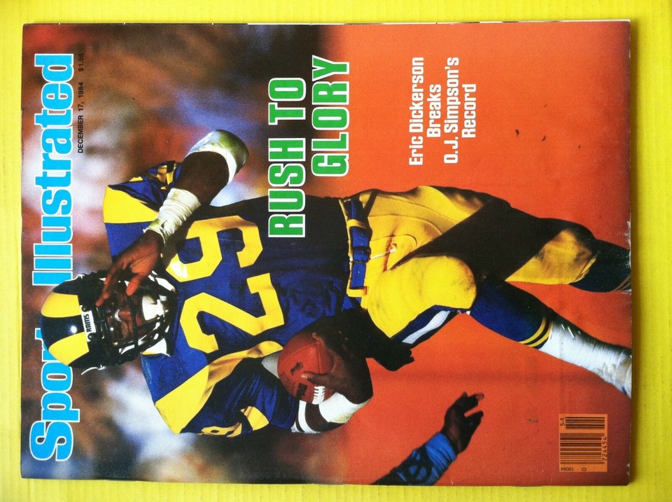 1984 ERIC DICKERSON RUSHING RECORD L. A. RAMS12-17 Sports Illustrated ...