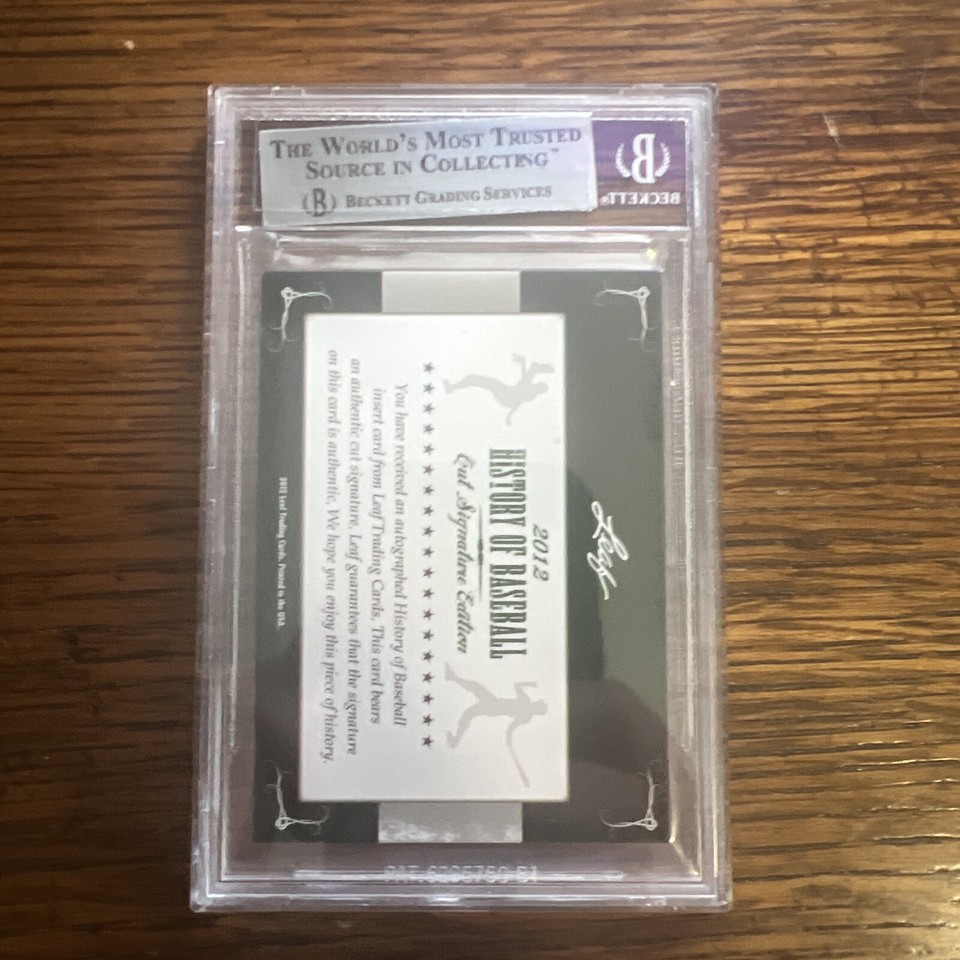 2012 Leaf History Of Baseball Jimmy Outlaw CUT AUTO WS Champ BGS ...