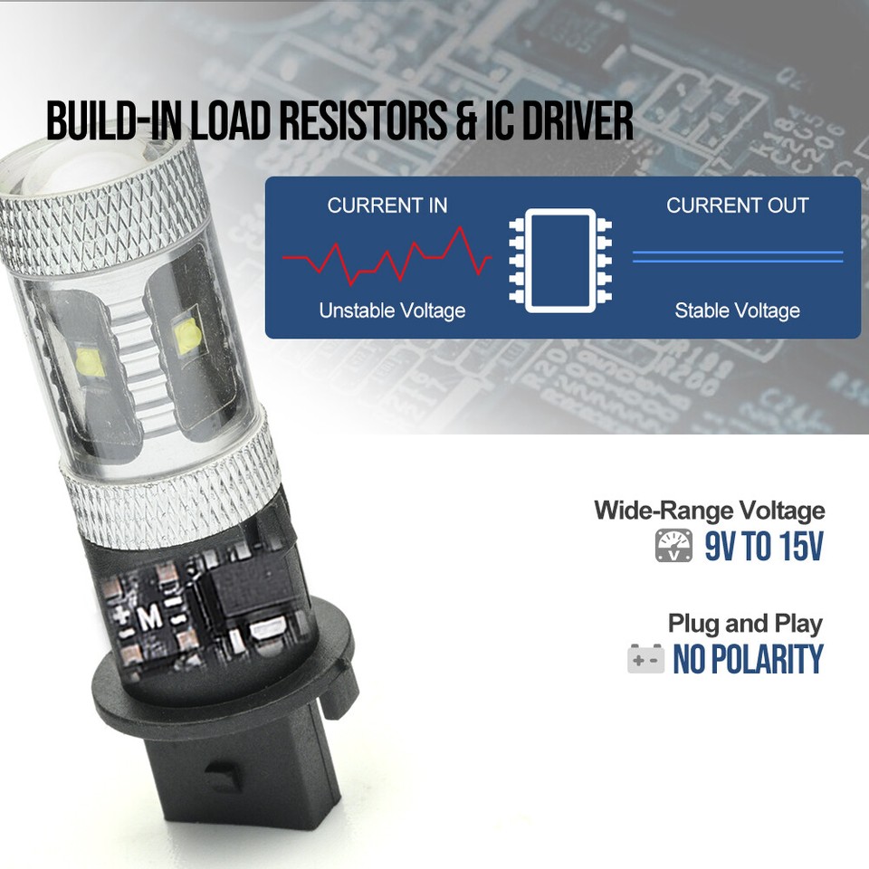 2x PH16W LED Reverse Backup Light Bulbs 6500K White For 2008-2016 Volvo ...