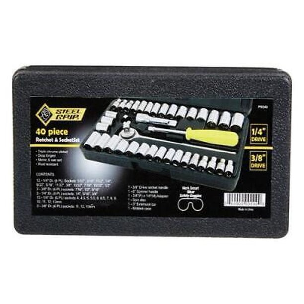 Steel Grip 40pc Ratchet & Socket Set ~ SAE & Metric ~ Brand New! | eBay