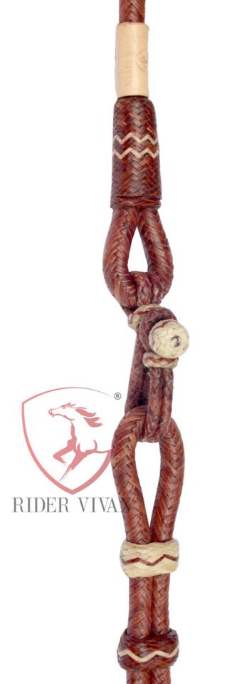 20 Plaits Romal Reins, Rommel Reins Chestnut Cherry Rawhide, 48" Romal ...