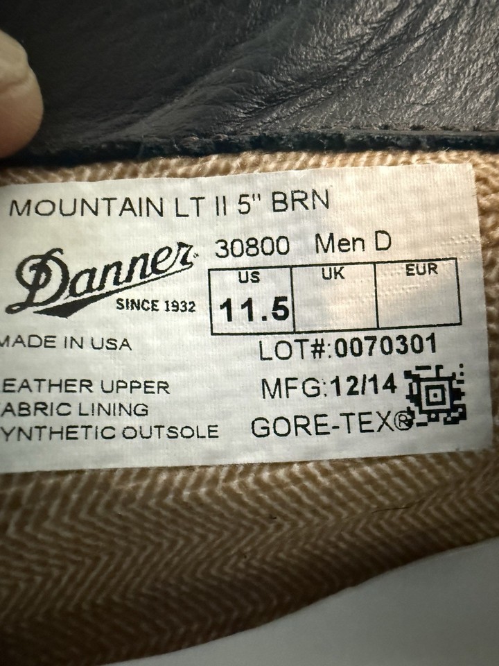 Danner Mountain Light II Gore Tex Boots Size 11.5D- Brown | eBay