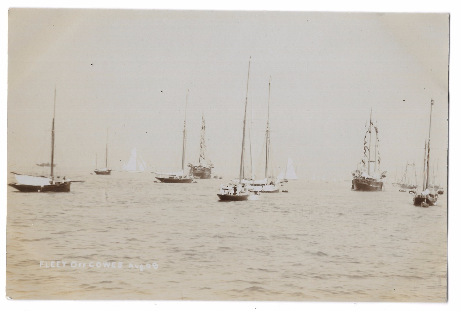 Fleet off Cowes August 09 RP PPC Unposted by T.A. Coles, Yachts ...