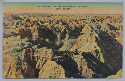 1946 Linen Postcard The Pinnacles Badlands National Monument SD | eBay