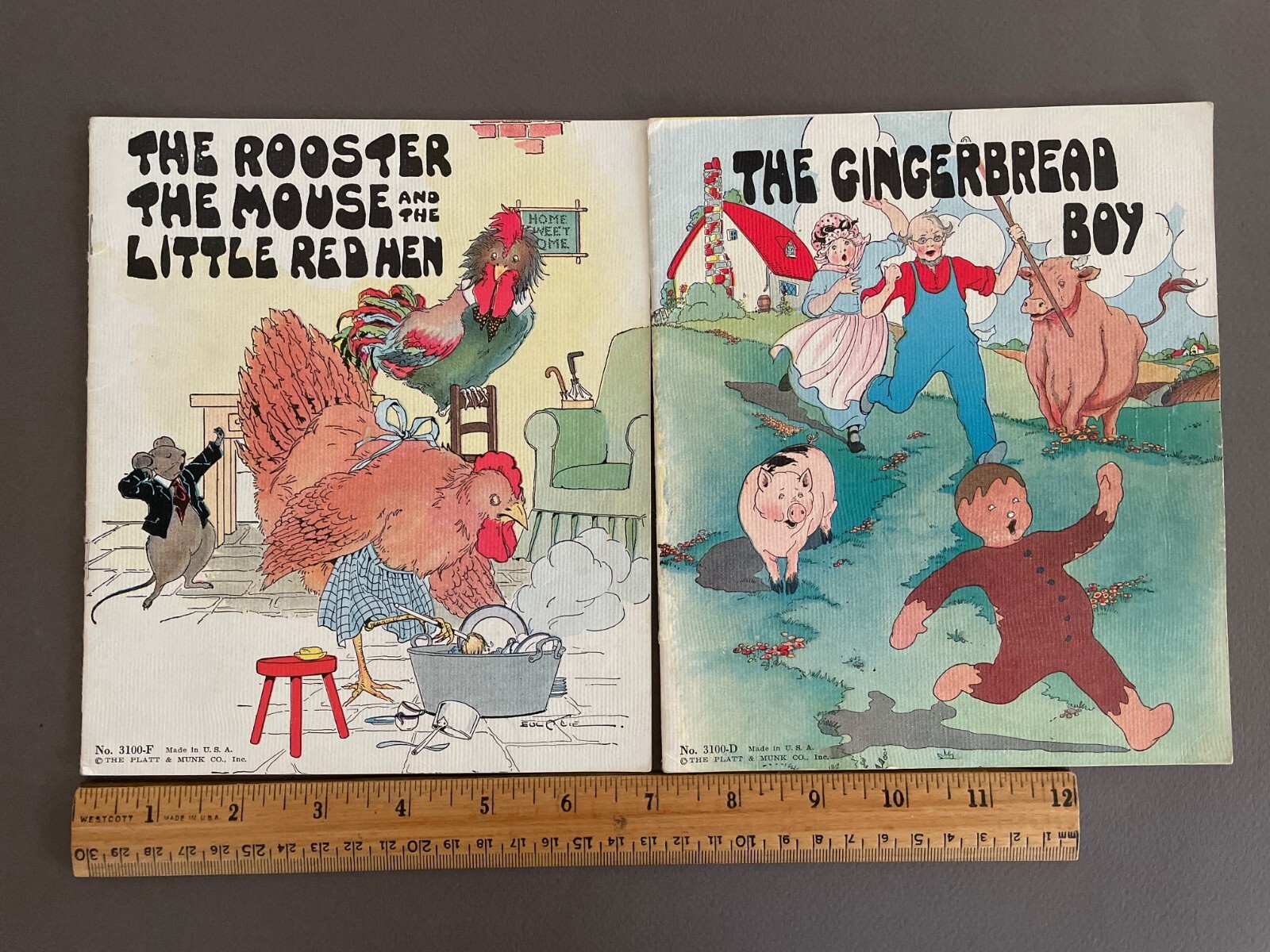 PAIR OF THE PLATT & MUNK BOOK CO. BOOKS ROOSTER, MOUSE AND HEN ...