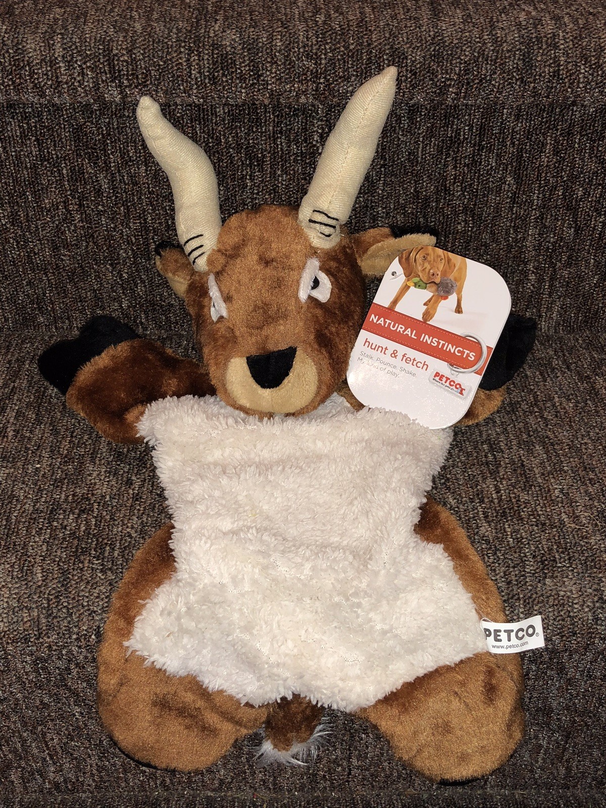 17” Big PETCO DOG TOY PLUSH STUFFED ANIMAL HUNT FETCH DOG NATRUAL ...
