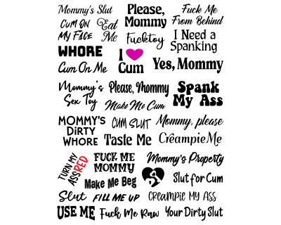 32 Kinky Temporary Tattoos, Sexy Adult Body Art - Naughty "Yes, Mommy ...