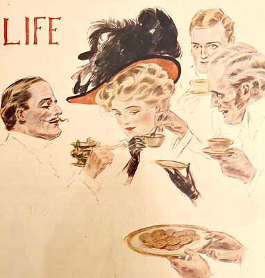 Beautiful Woman With Men Serving Food 1908 Henry Hutt Lithograph Cover ...