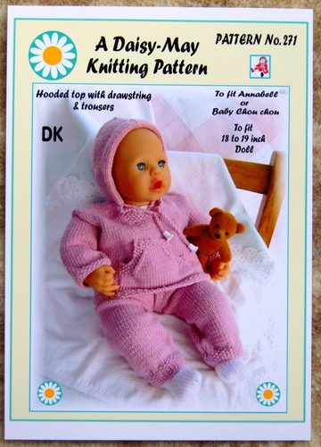 DOLLS KNITTING PATTERN no 271 for /ANNABELL 18"/19" doll by Val Young ...