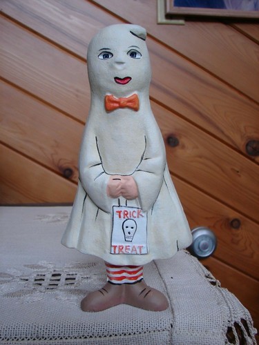 Vintage Cast Iron Door Stop - HALLOWEEN Ghost Trick - Treat Skull - NOS ...