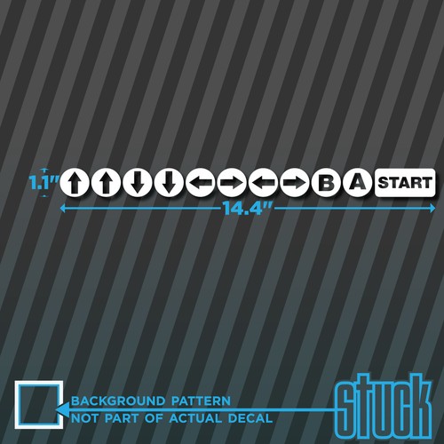 Konami Code - vinyl decal sticker Contra 30 lives nintendo gamer funny ...