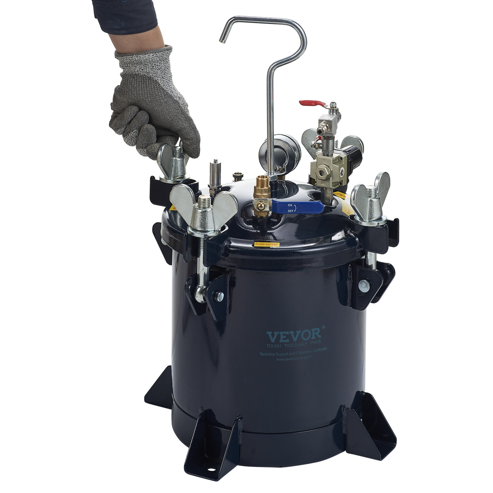 VEVOR Spray Paint Pressure Pot Tank 10L/2.5gal Resin Pressure Feed ...