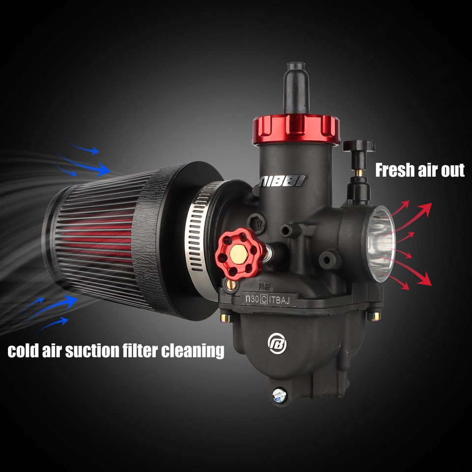 NIBBI Motorcycle Air Intake Filter Cleaner 48mm For Dirt Bike Moped ATV ...