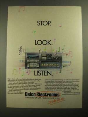 1987 Delco Electronics Music System Ad - Stop. Look. Listen. | eBay