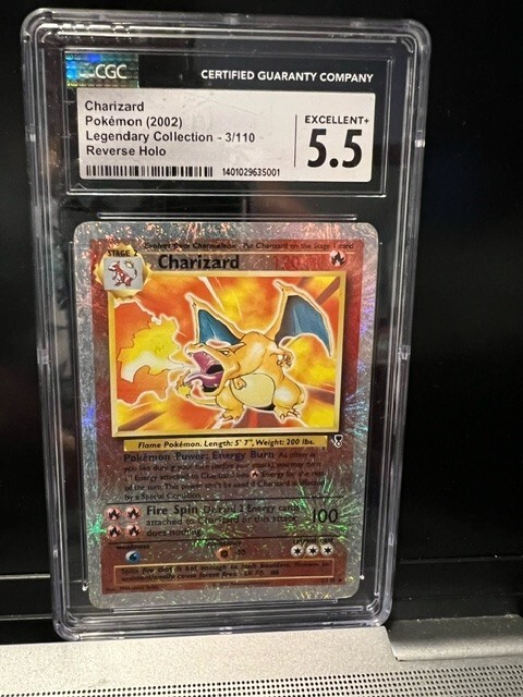 2002 Pokemon Charizard Legendary Collection 3/110 Reverse Holo CGC 5.5 ...