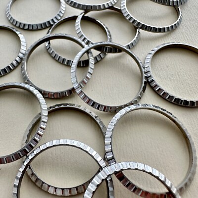 Genuine Rolex Stainless Steel Engine Turn Bezel For 26MM Ladies Date ...