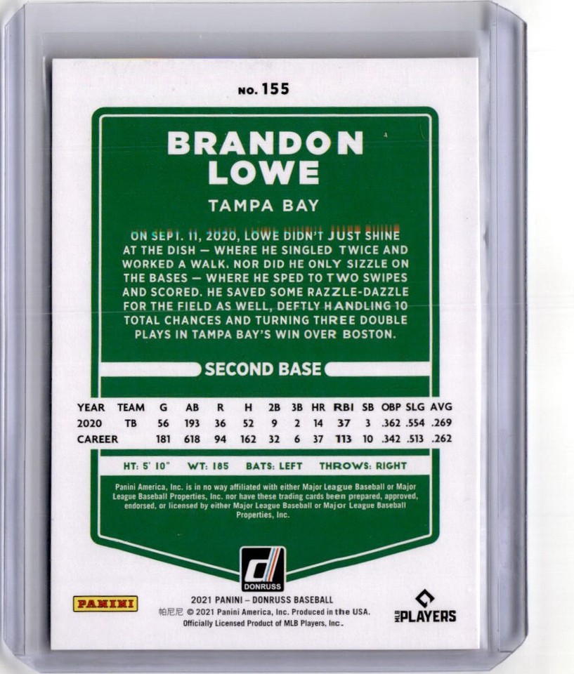 2021 Donruss On Fire Emoji #155 Brandon Lowe /75 | eBay