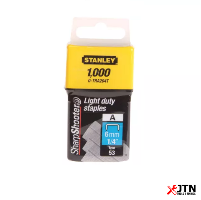 1000 6mm Stanley Light-duty Staples for The Tr45 Stapler 0-tra204t Type ...