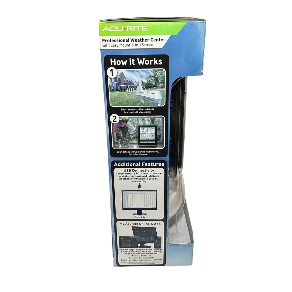 AcuRite Color Wireless Professional Weather Station with Easy Mount 5 ...