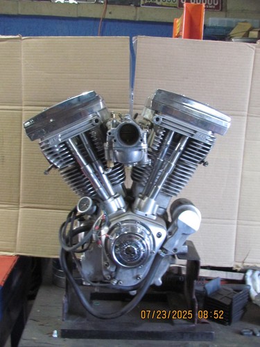 EVO STYLE ENGINE ASSY SPUTHE CASES S&S HEADS DIRTY BUT RAN @ REMOV READ ...