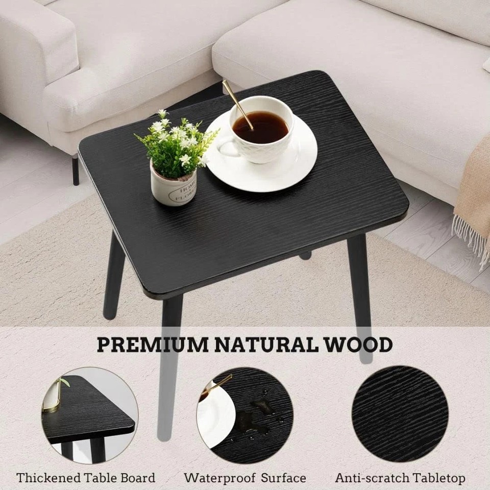 Black Side/End Table, Modern, Minimalist Wooden Small Accent Table with ...