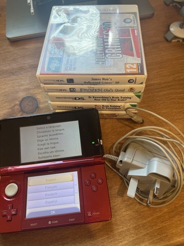 Nintendo 3DS Metallic Red Handheld Video Game Console With DS 3DS Games ...