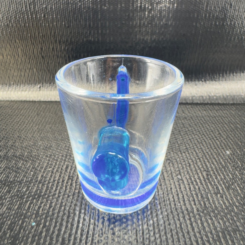 Barware Glasses Cups Blue Gun Shaped Handle Shot Glasses Set 2 Clear ...