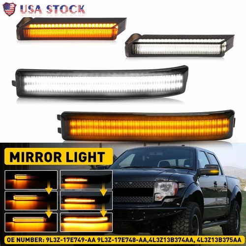 For 2009-2014 Ford F-150 LED Sequential Side Mirror Turn Signal Lights ...
