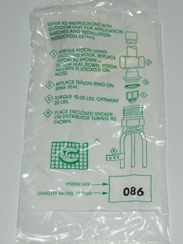 Armstrong Lennox Danfoss HVAC Piston Orifice Kit .086 Orfice Chatleff ...