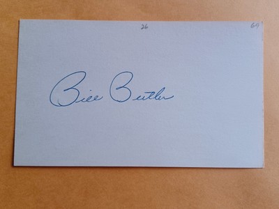 Bill Butler Signed Index Card - Royals, Indians, Twins | eBay