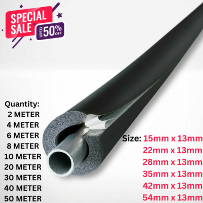 Armaflex Pipe Insulation Lagging Foam 2M Self Sealing 15mm 22mm 35mm ...