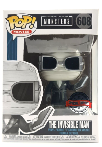 Funko Pop The Invisible Man B&W # 608 Universal Studios Monsters Vinyl ...