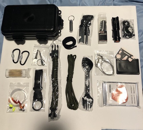 Survival Kit Emergency Gear Camping Hunting Hiking Bush Craft EDC Bug ...