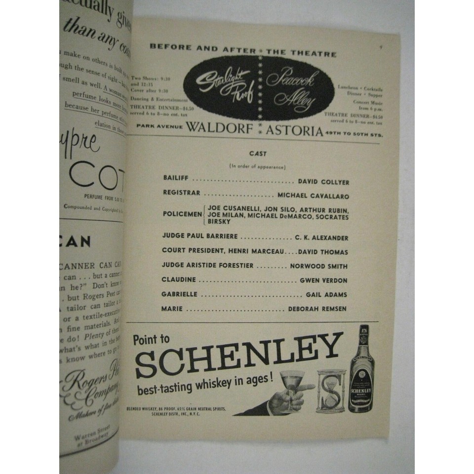 Can Can Playbill 1954 Sam Shubert Theatre Cole Porter Lilo Gwen Verdon ...