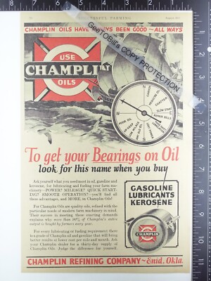 1927 ADVERTISING for Champlin Refining Co Enid OK Oil for your Ford ...