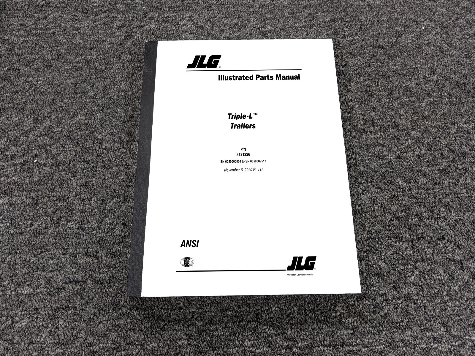 JLG Triple L Trailers 1014 UT28 UT49 UT410 UT610 UT612 Parts Catalog ...