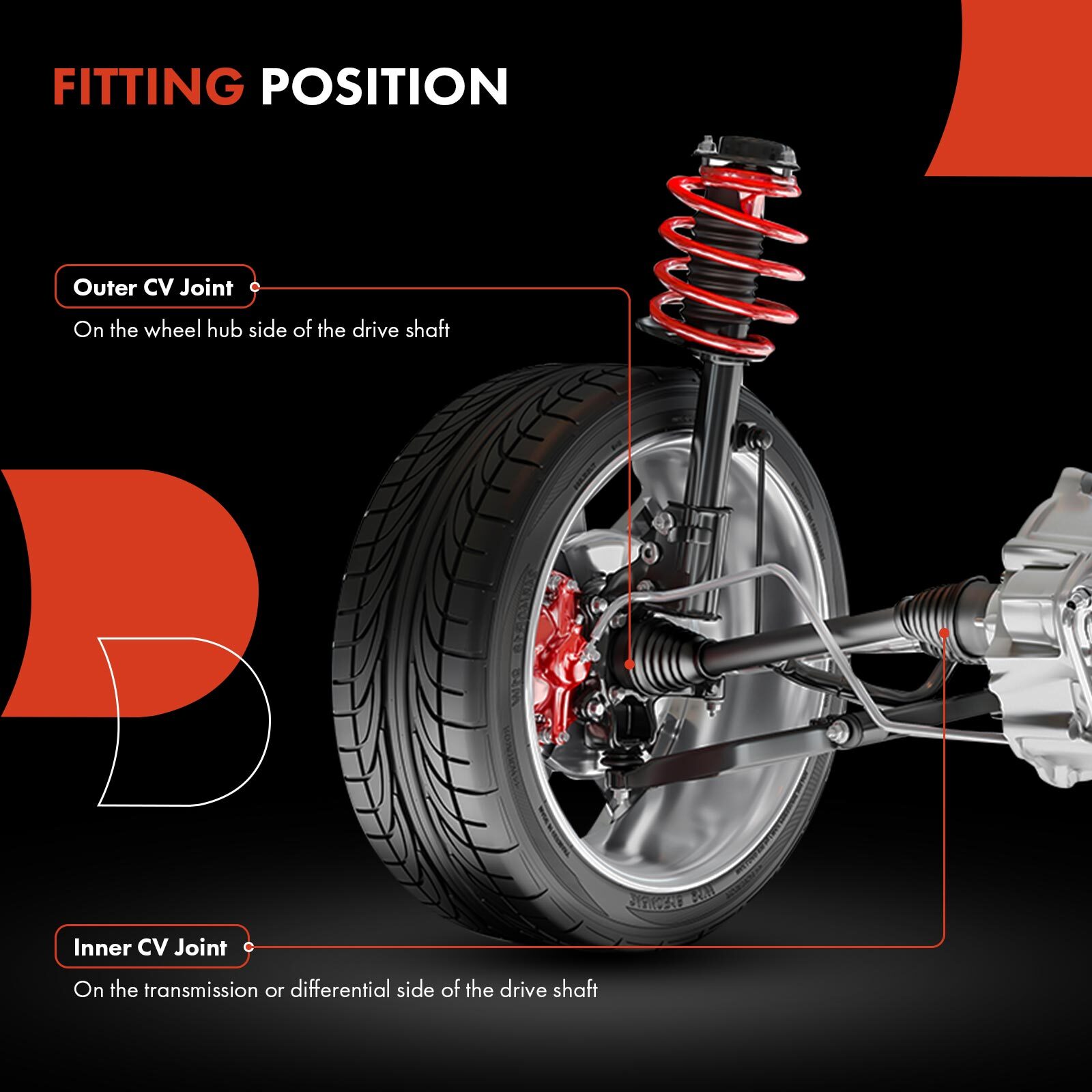 A-Premium 1x Front Outer DriveShaft CV Joint for Toyota Yaris Vitz P1 ...